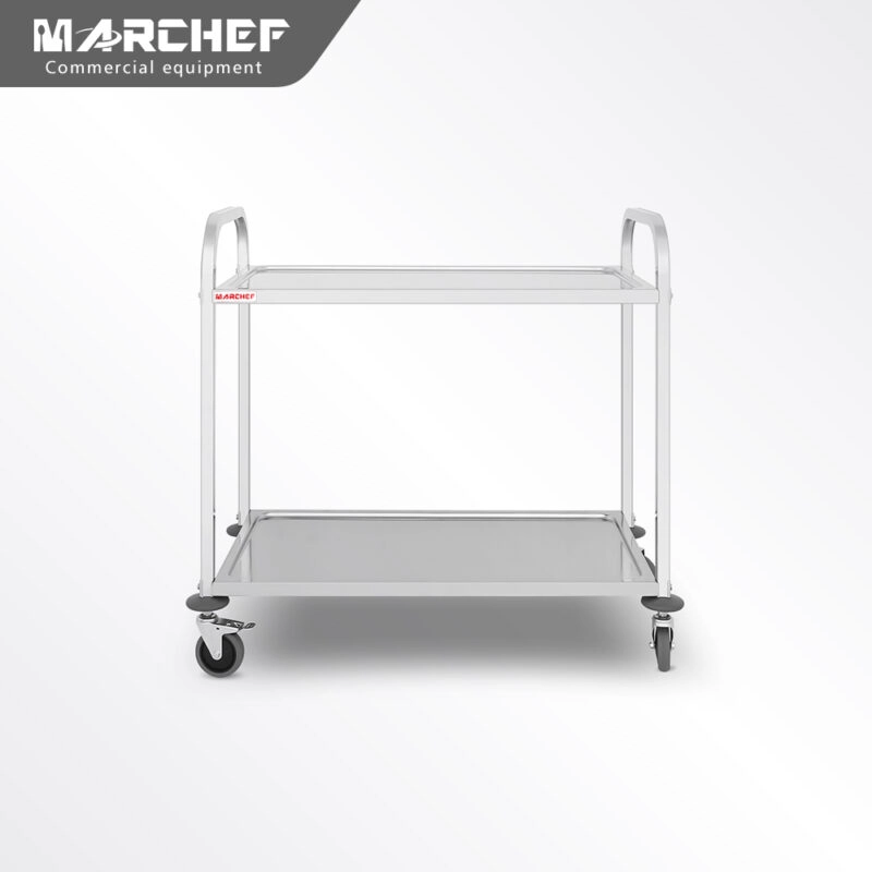 Stainless Steel Square Tube Two-layers Dining Cart X1004 - MARCHEF