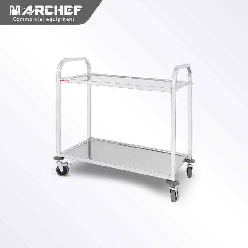 Stainless Steel Square Tube Two-layers Dining Cart X1004 - MARCHEF