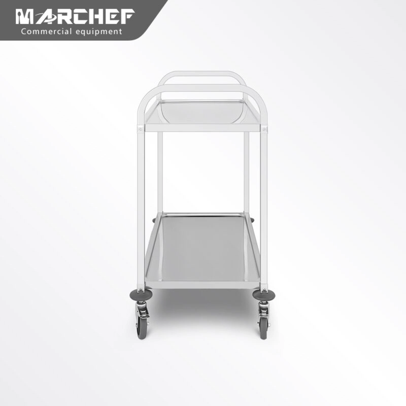 Stainless Steel Square Tube Two-layers Dining Cart X1004 - MARCHEF
